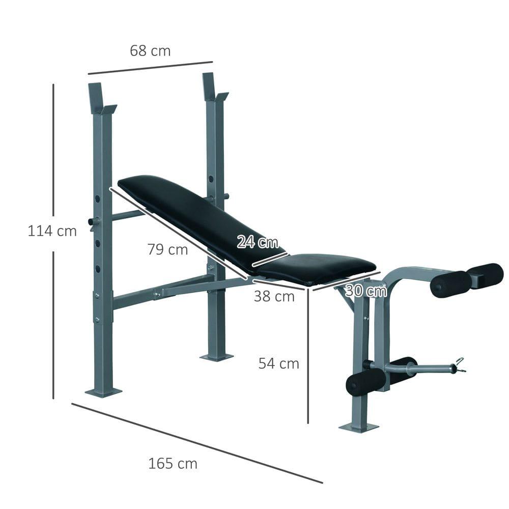 Adjustable Multi Gym Weight Bench with Barbell Stand – HOMCOM – UK Home ...